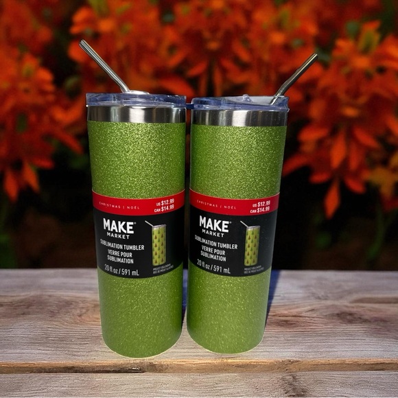 Make Market | Kitchen | Make Market Sublimation Tumblers Set Of 2 Green ...